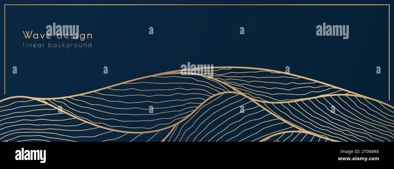 A pattern of wavy lines. Luxurious abstract background. Golden wave ...