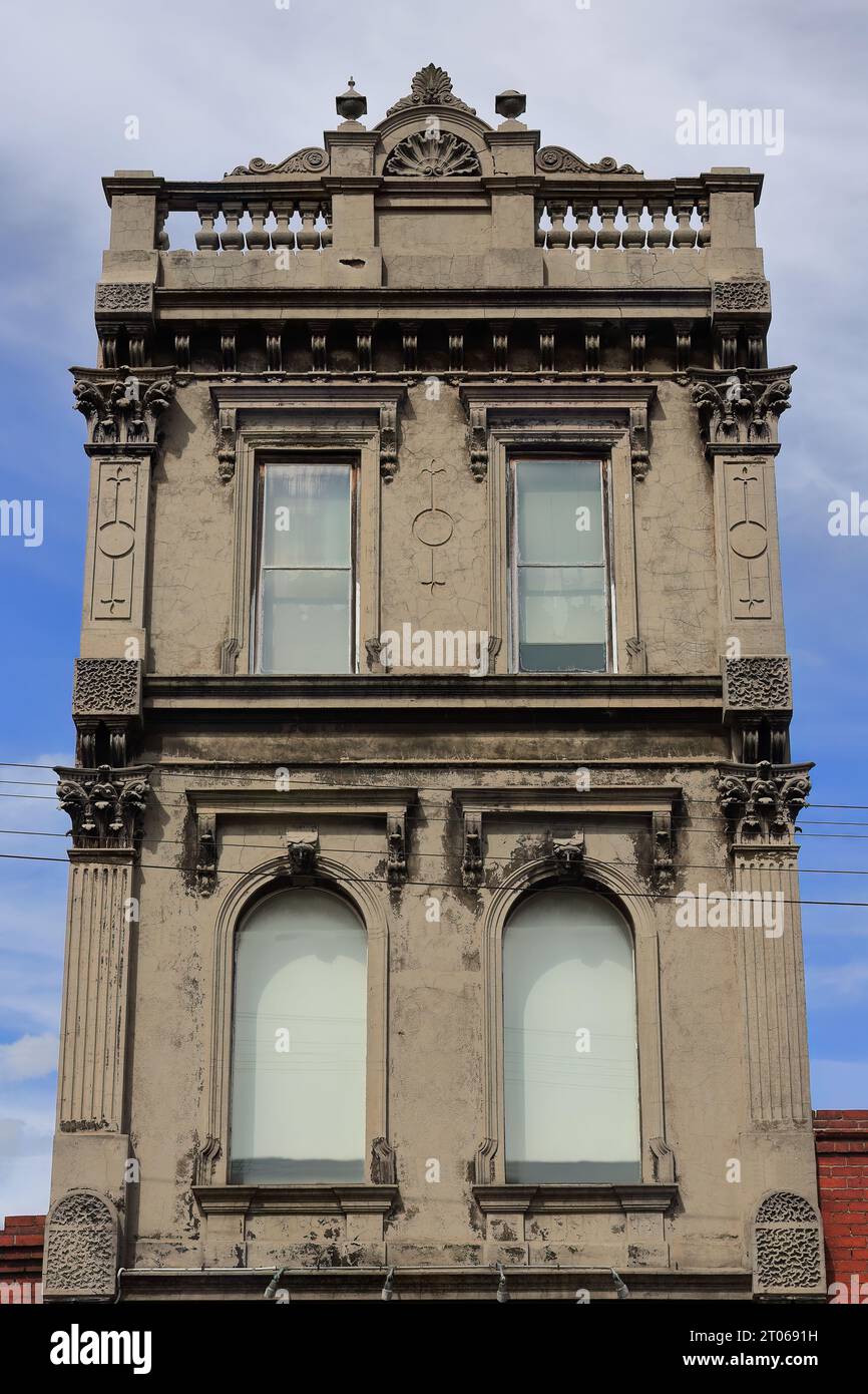 990 West facing front of three-storey, historic terraced building with ...