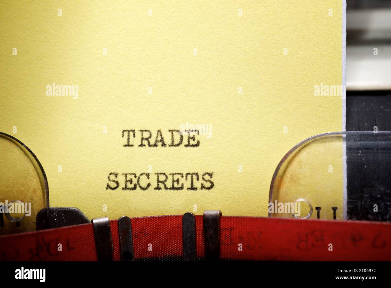 Trade secrets text written with a typewriter Stock Photo - Alamy
