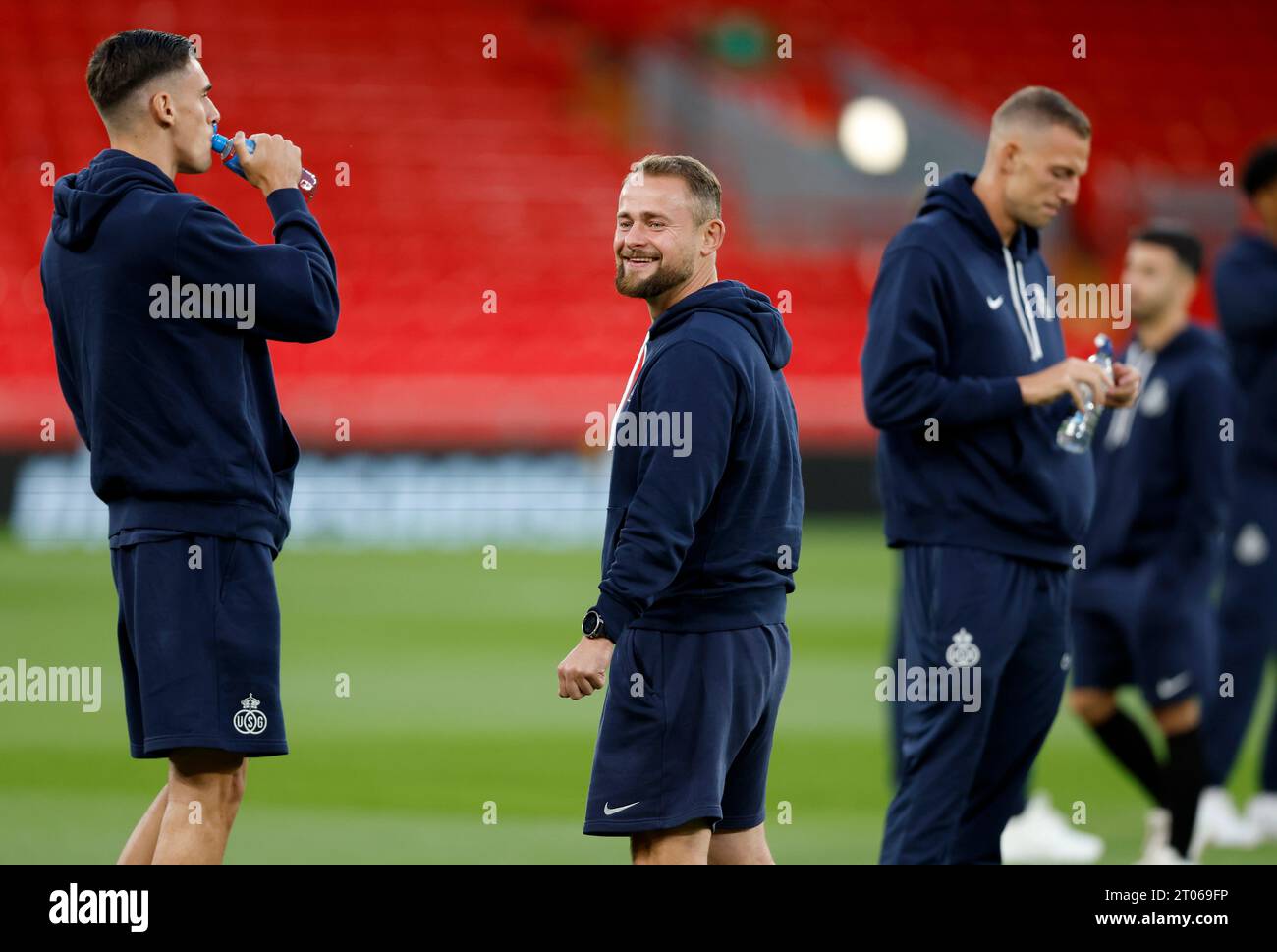 Union SG's Artur Kopyt during a training session at Anfield, Liverpool ...
