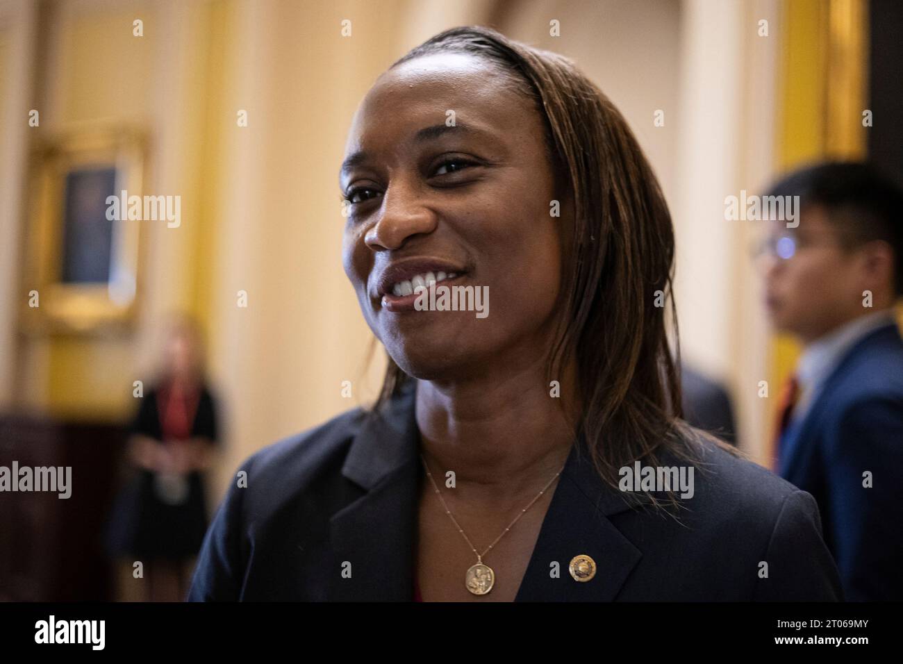Sen. Laphonza Butler (D-Calif.) is seen at the U.S. Capitol Oct. 4 ...