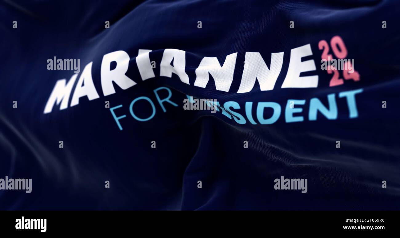 Houston, US, march 2023: Close-up of Marianne Williamson 2024 ...