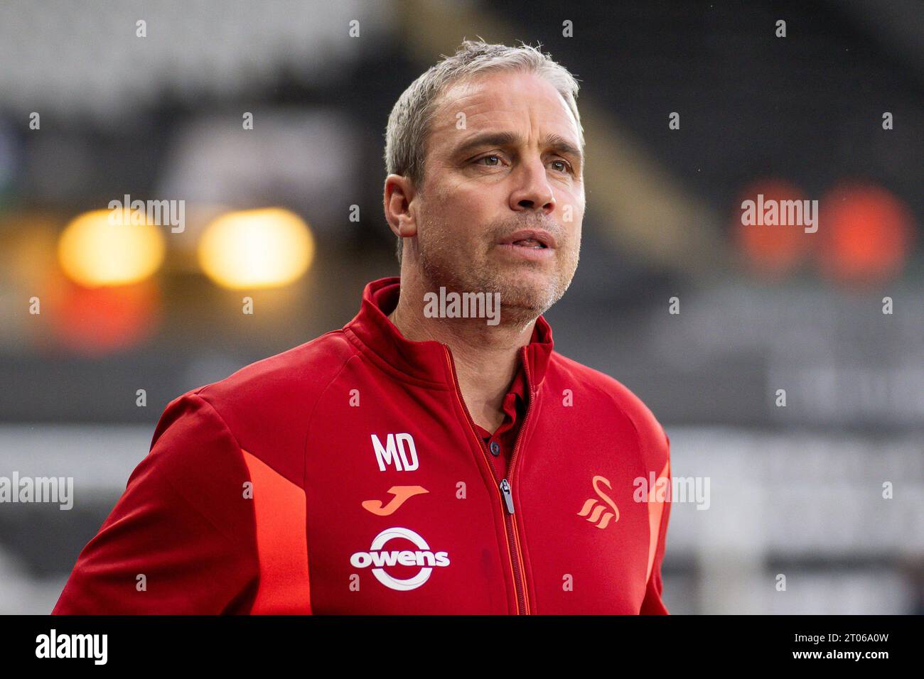 Michael Duff Manager of Swansea City arrives ahead of the Sky Bet ...
