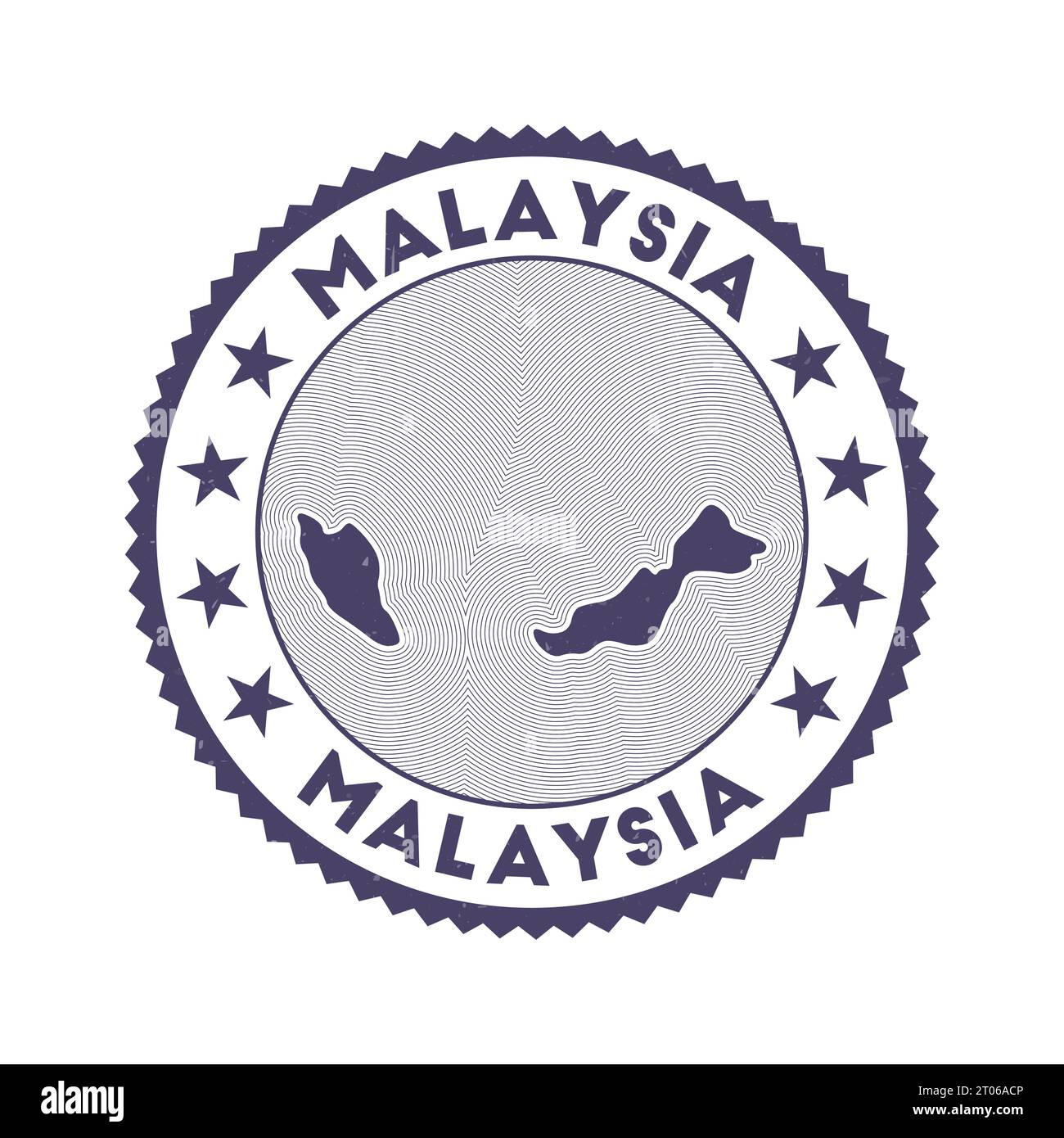 Malaysia emblem. Country round stamp with the shape of Malaysia ...