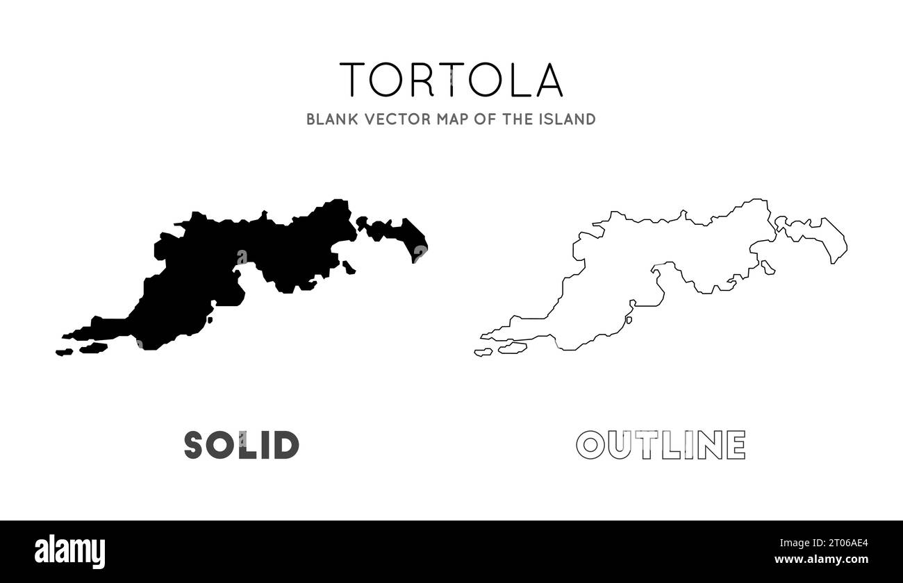 Tortola map. Blank vector map of the Island. Borders of Tortola for ...