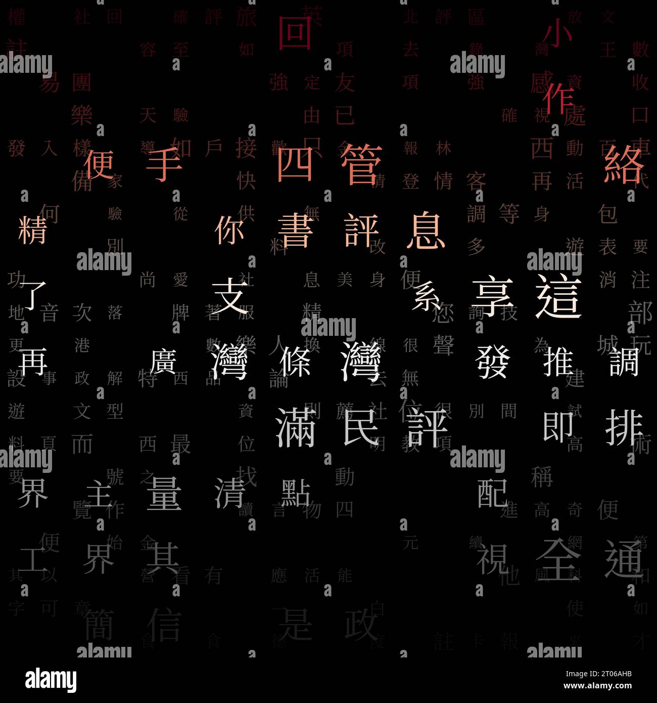 Matrix background. Elements of Chinese Traditional Characters ...
