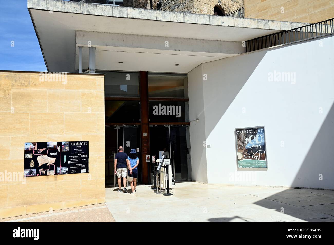 Entrance to the Museé National De Préhistoire in the town of Les Eyzies ...