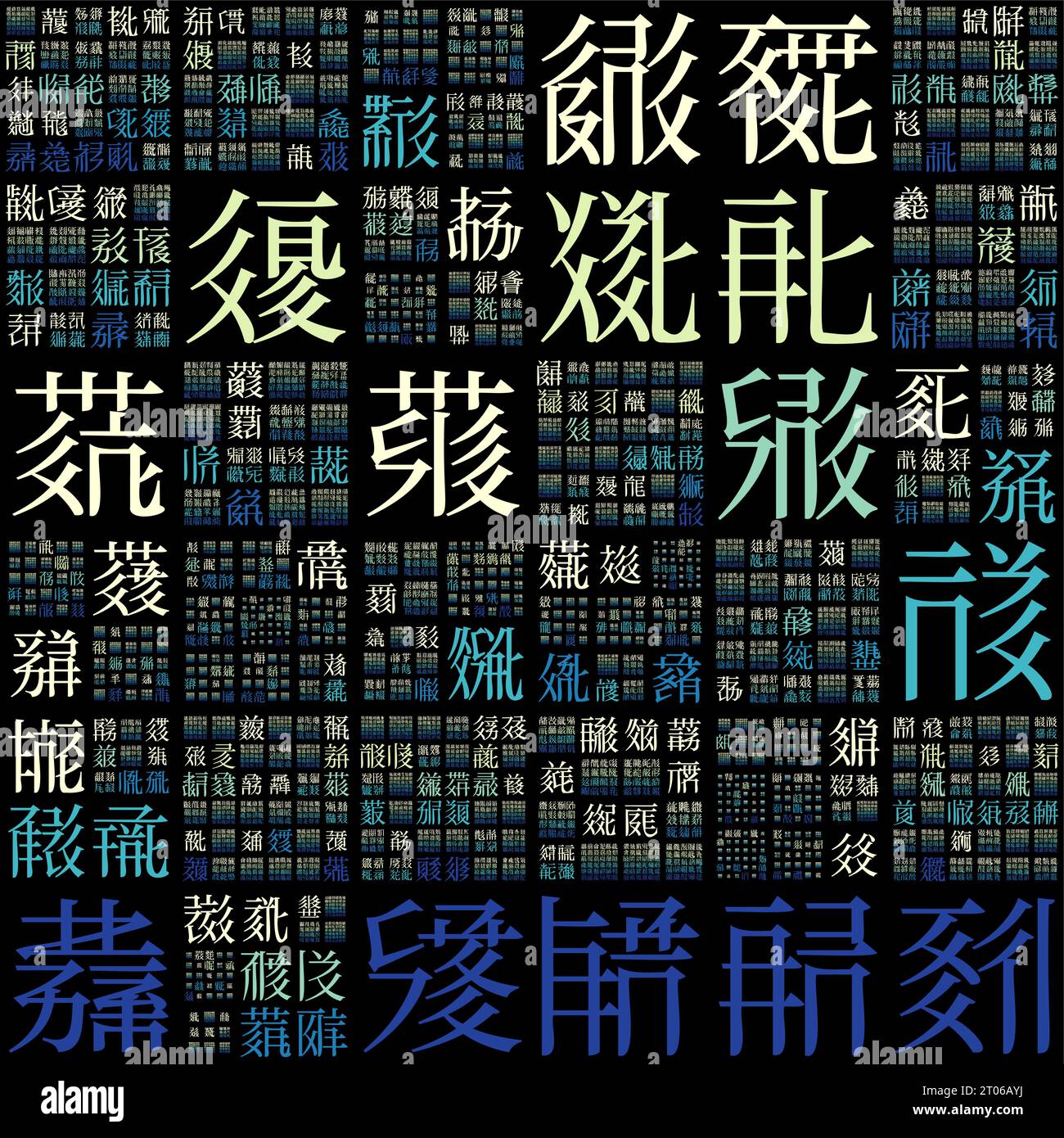Abstract Matrix Background Design Using Random Characters Of Old