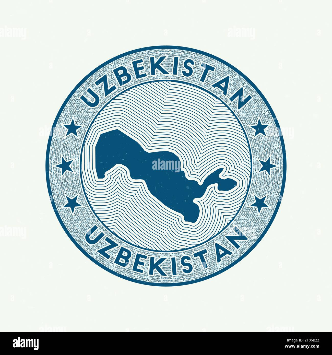 Uzbekistan round badge vector. Country round stamp with shape of ...