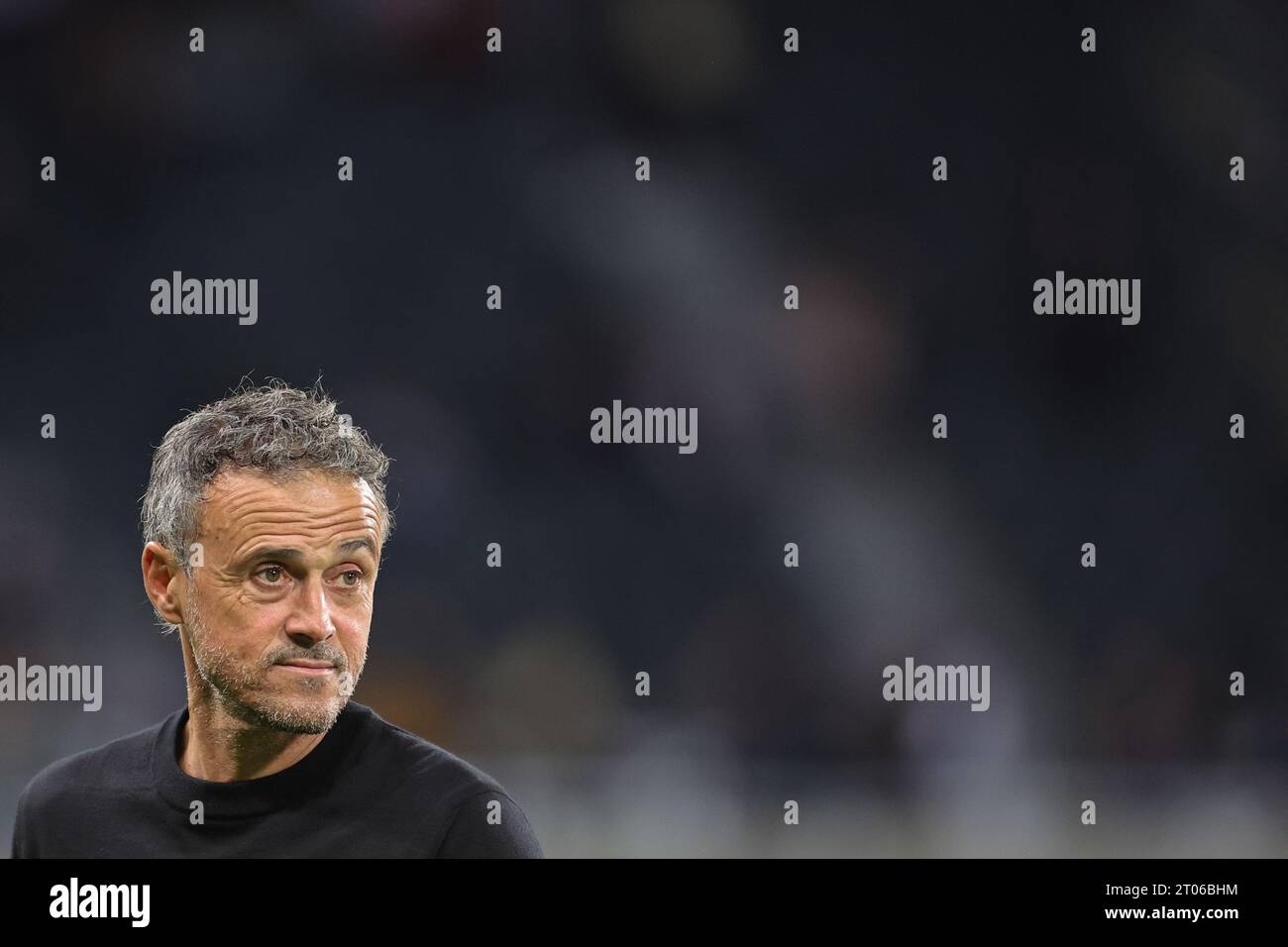 Luis Enrique manager of Paris Saint-Germain arrives ahead of the UEFA ...
