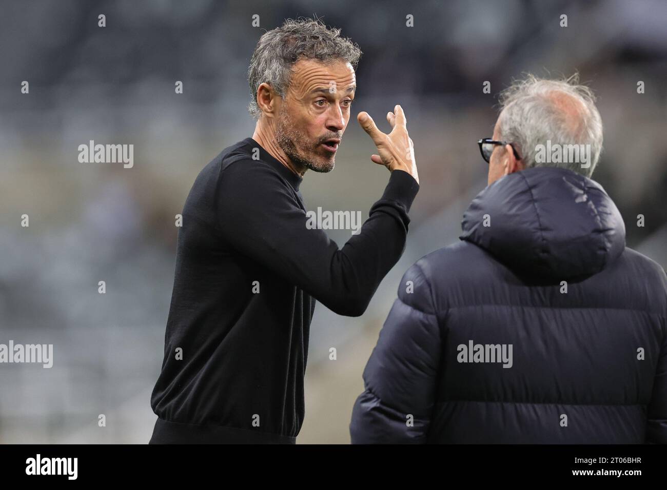 Luis Enrique manager of Paris Saint-Germain arrives ahead of the UEFA ...