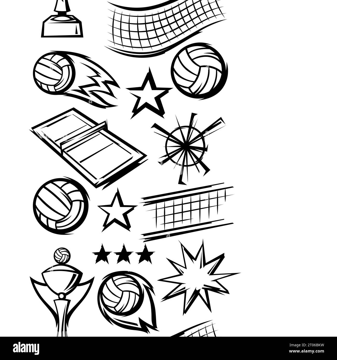 Pattern with volleyball items. Sport club illustration Stock Vector ...