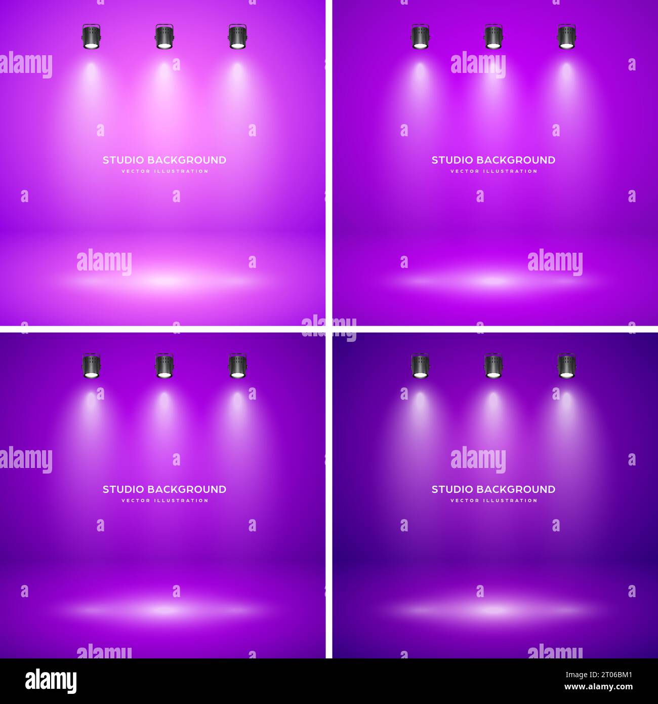 Empty violet studio abstract backgrounds with spotlight effect. Product ...