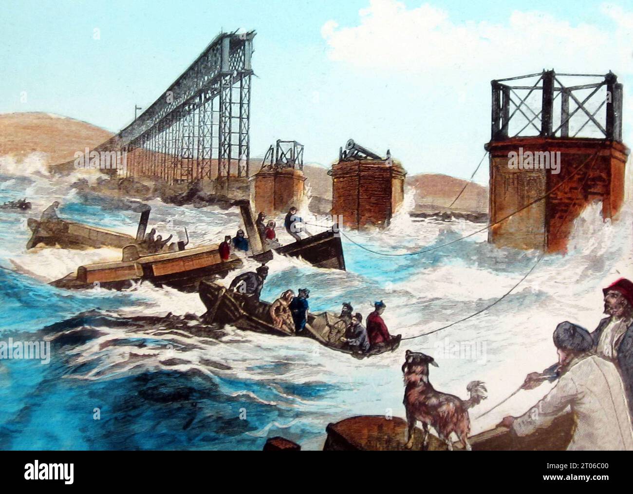 Illustration of the Tay Bridge Disaster in 1879 Stock Photo - Alamy
