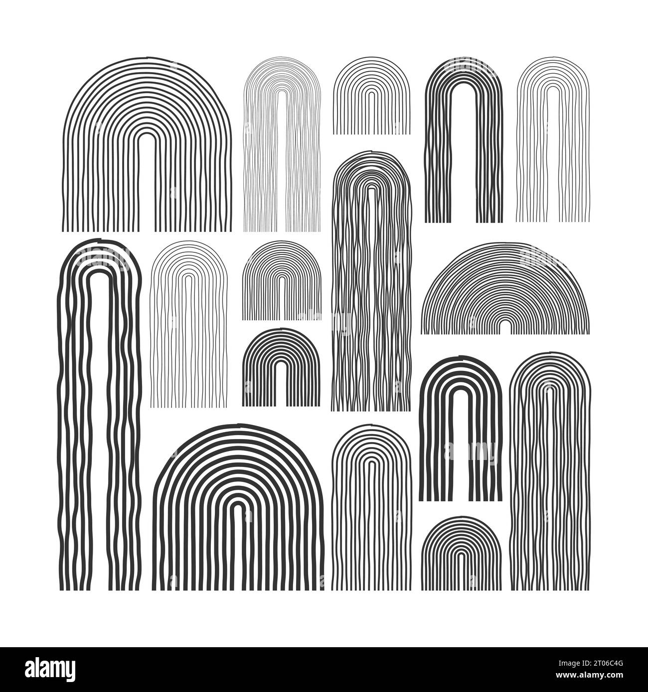 Mid century arch elements, modern geometric shapes. Contemporary design ...