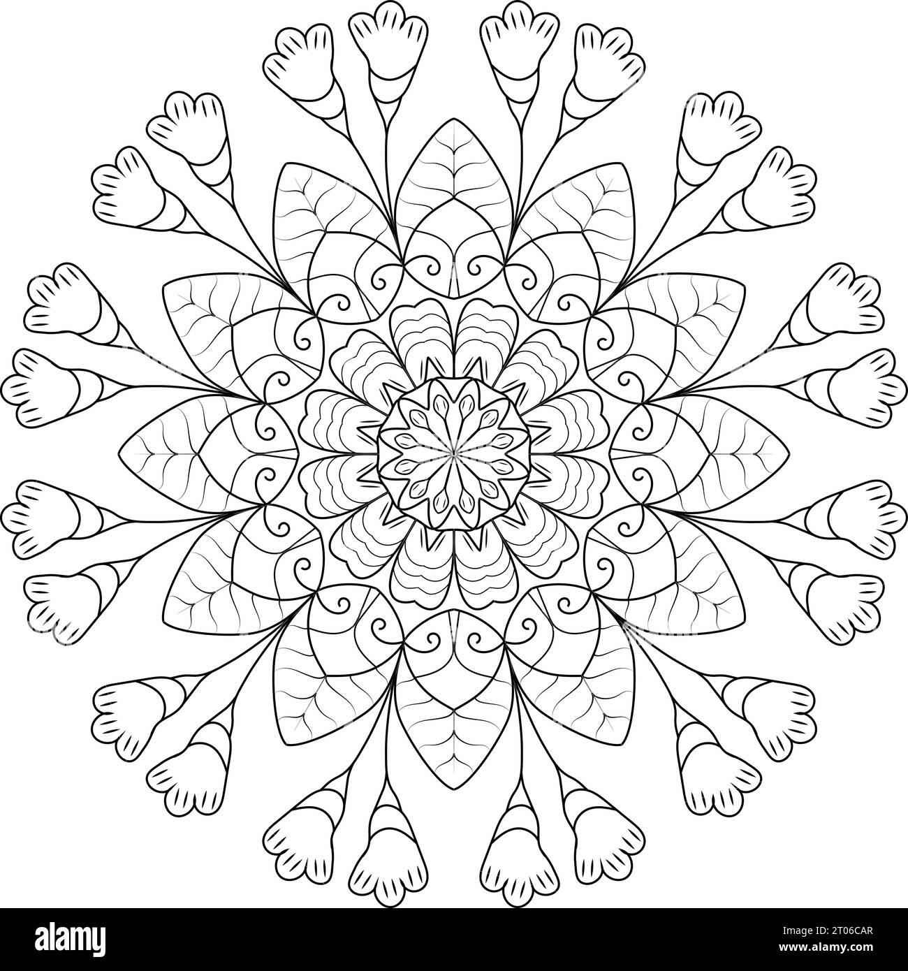 A black color round mandala art. Mandalas for coloring book A circular ...