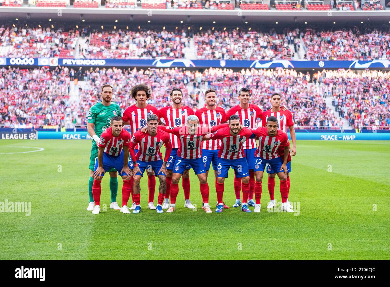 Madrid, Madrid, Spain. 4th Oct, 2023. Atletico Madrid team before the ...