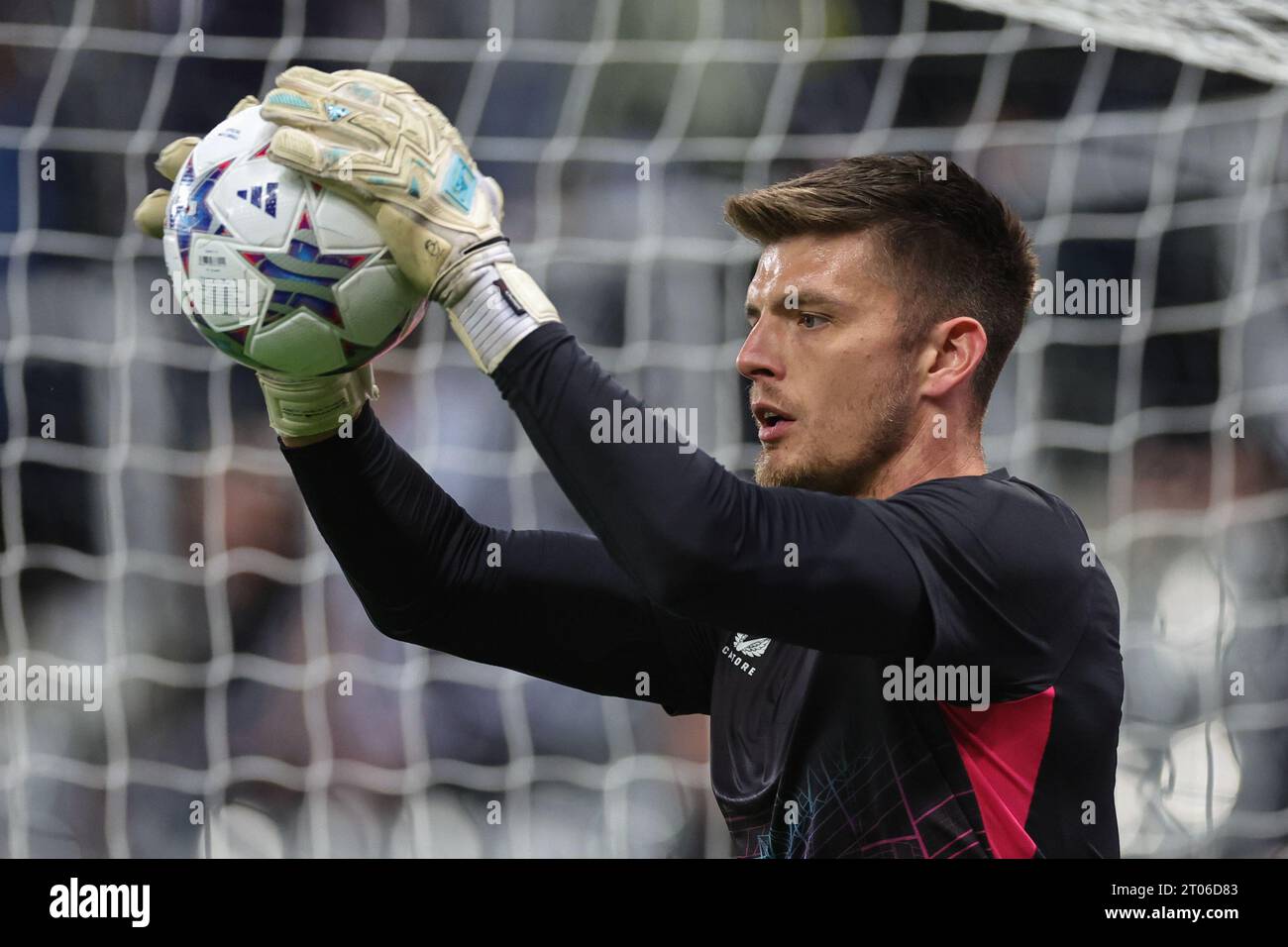 Nick Pope #22 of Newcastle United during the pre-game warm up ahead of ...