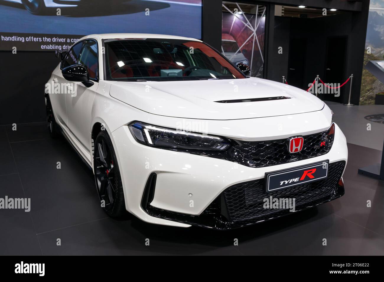 Honda Civic Type-R sports car at the Brussels Autosalon European Motor Show. Brussels, Belgium ...