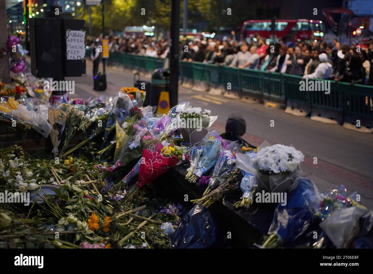 Floral tributes left outside the Whitgift shopping centre in Croydon ...