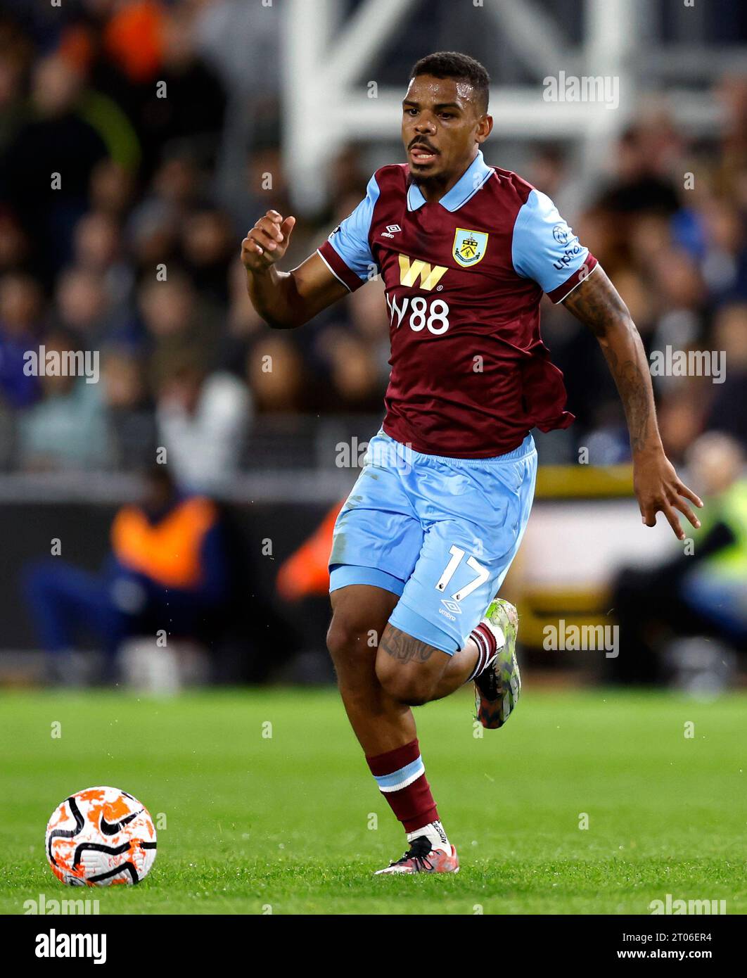 Burnley's Lyle Foster during the Premier League match at Kenilworth ...