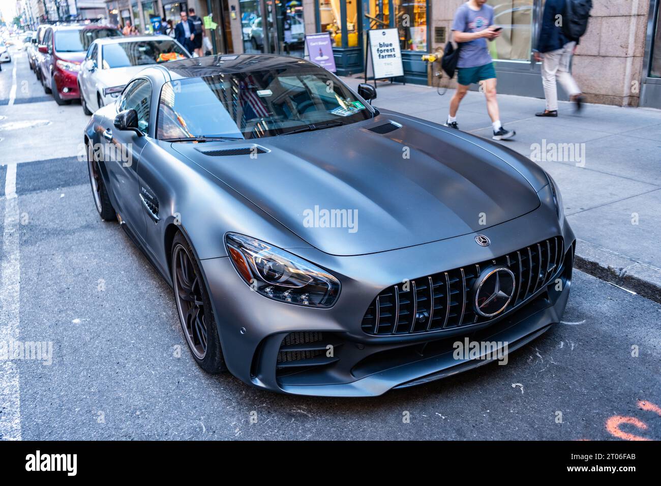 New York City, USA - August 09, 2023: Mercedes Benz AMG GT 2018 ...