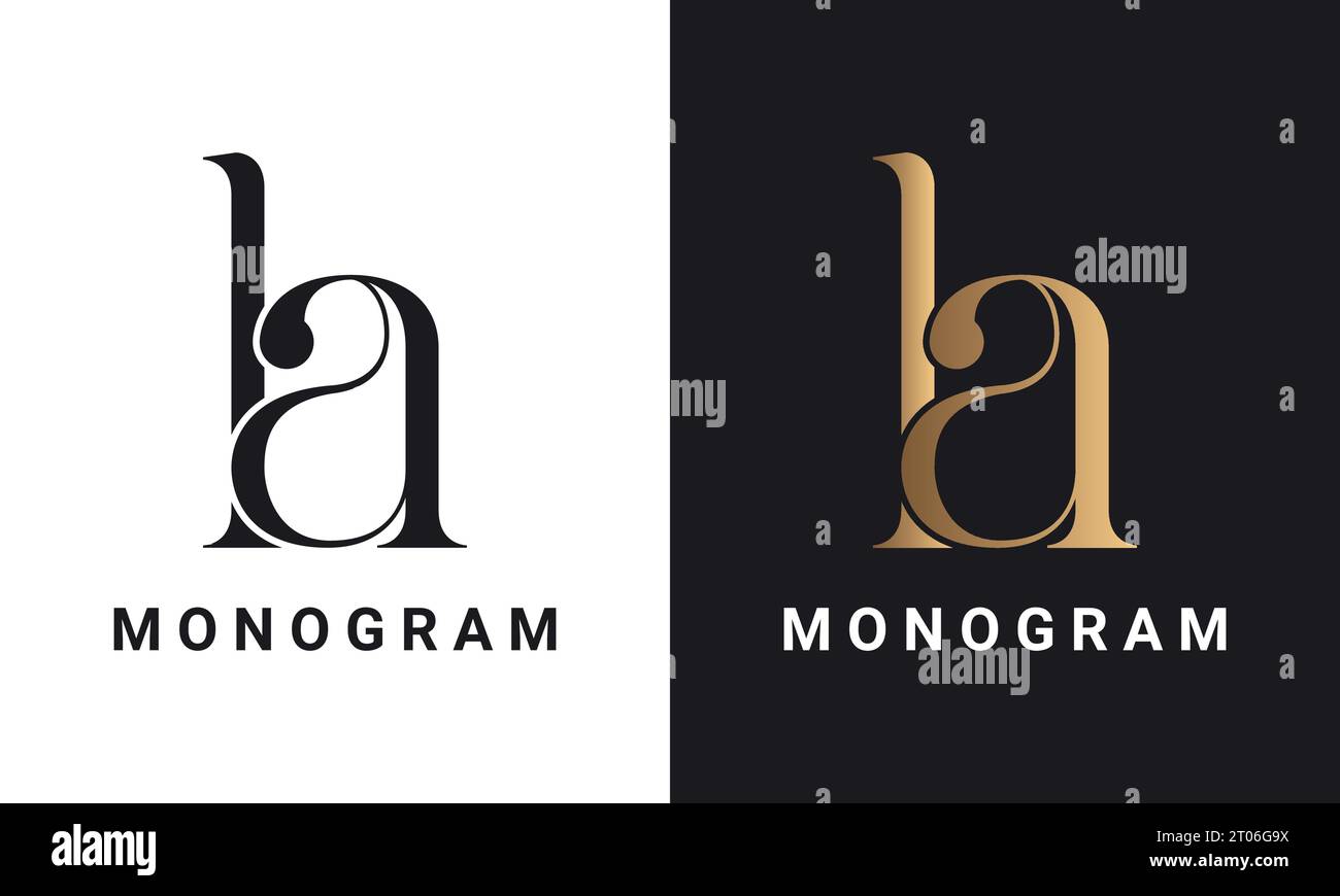 Luxury Initial HA or AH Monogram Text Letter Logo Design Stock Vector Image & Art - Alamy