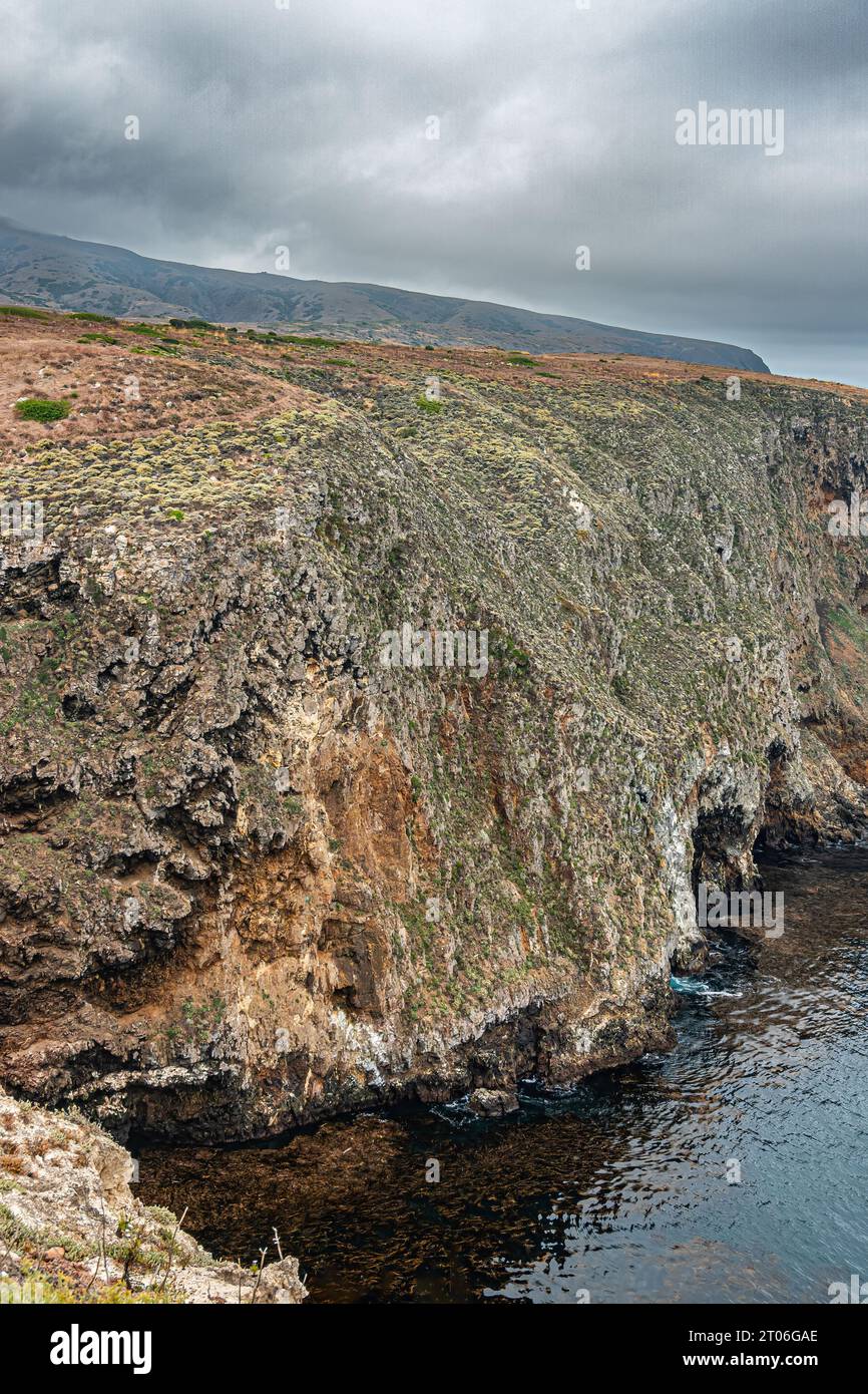 Santa Cruz Island, CA, USA - September 14, 2023: Covering rock fell ...