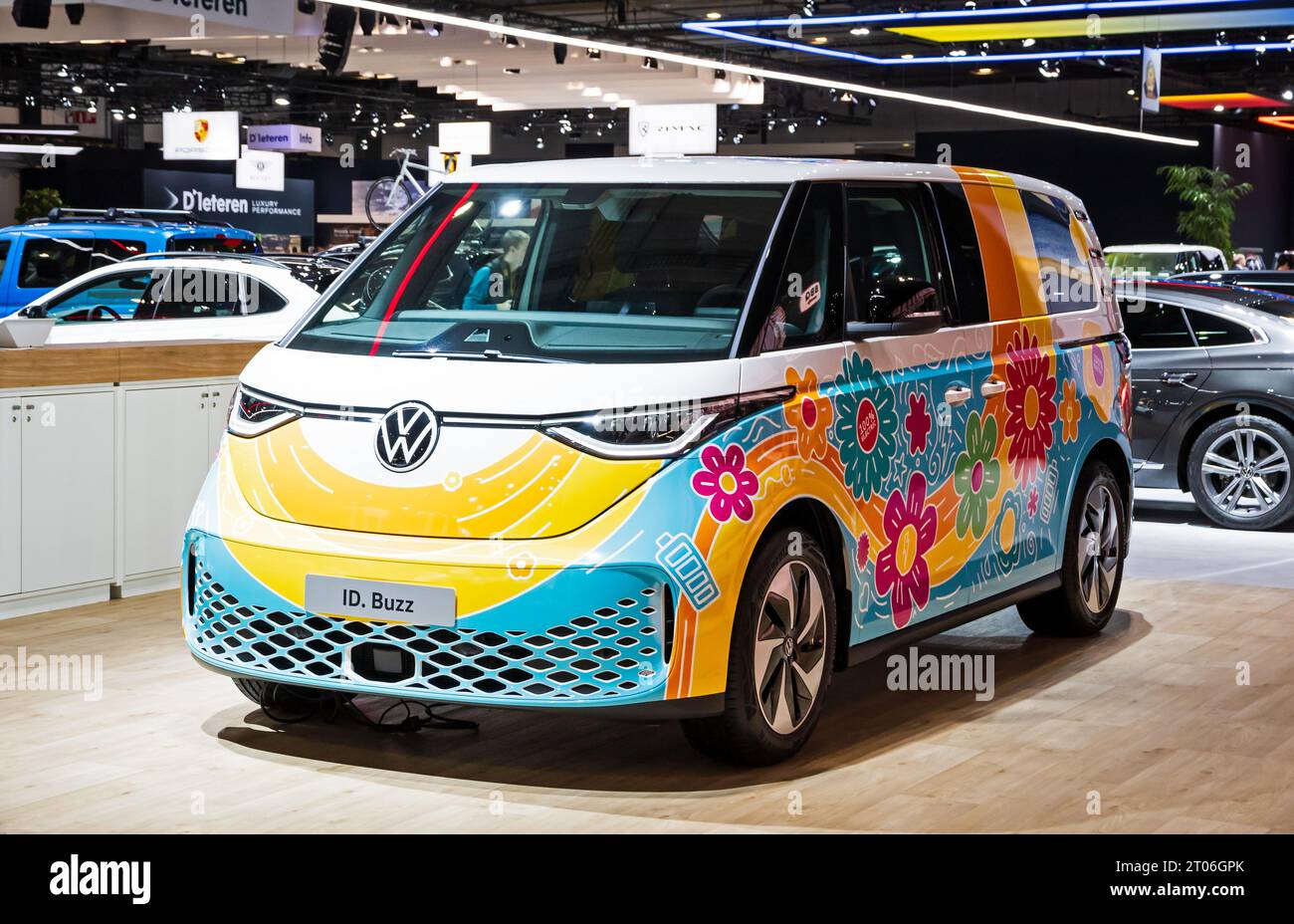 Volkswagen ID Buzz all-electric van presented at the Brussels Autosalon ...