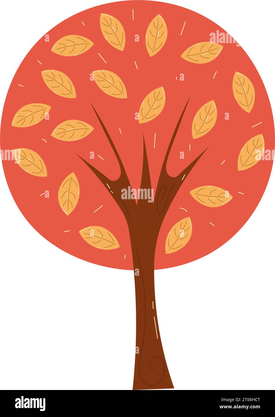 Isolated colored autumn tree sketch icon Vector Stock Vector Image ...