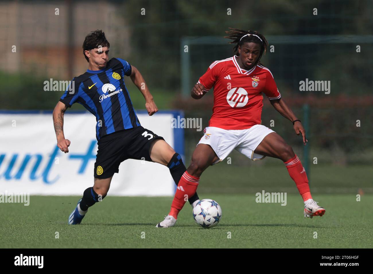 Milan, Italy. 3rd Oct, 2023. Matteo Cocchi of Internazionale challenges ...