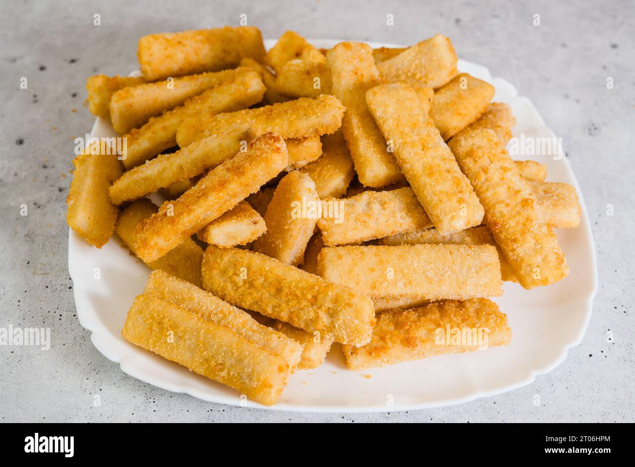 Crunchy breaded fish sticks made from wild caught Alaskan Pollock close ...