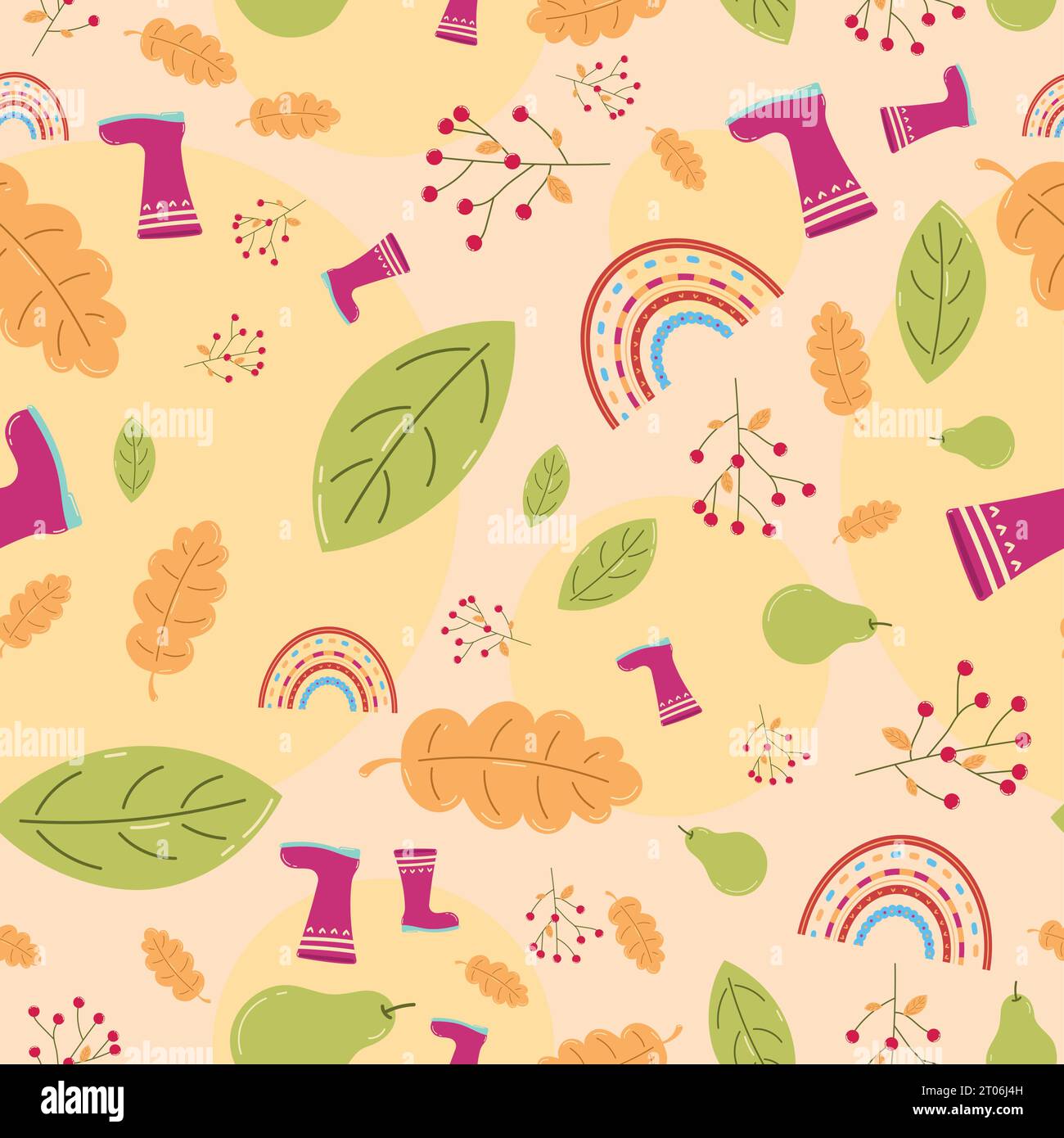 Autumn pattern background with seasonal objects Vector Stock Vector ...