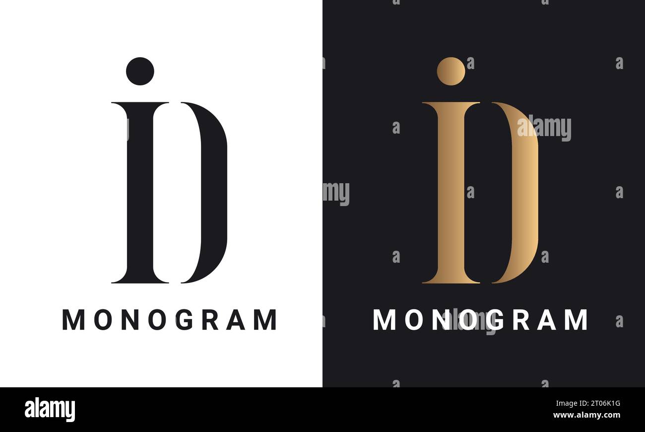 Luxury Initial DI or ID Monogram Text Letter Logo Design Stock Vector Image & Art - Alamy