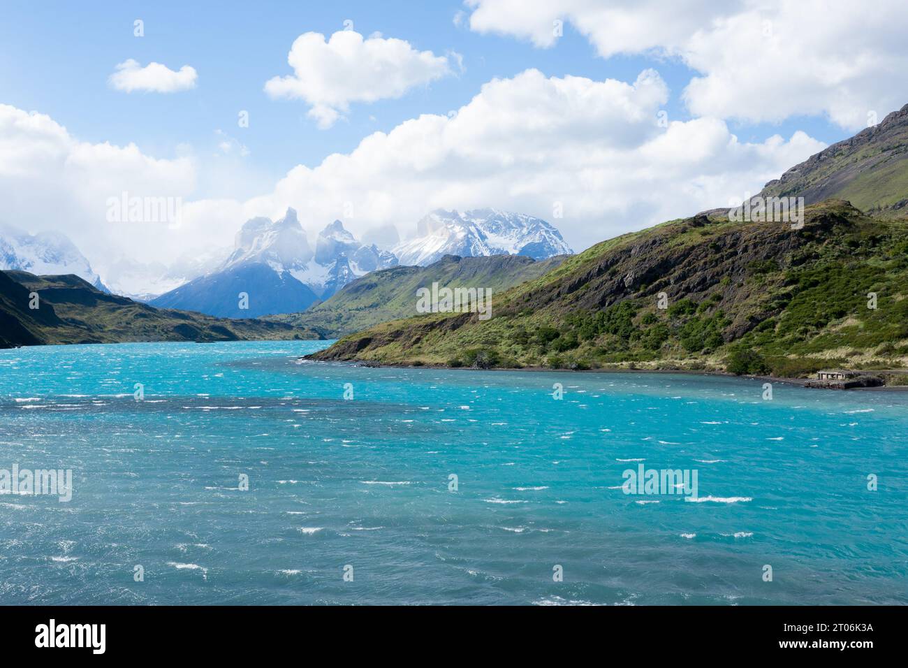 Torres del Paine National Park landscape, Chile. Rio Paine, chilean ...
