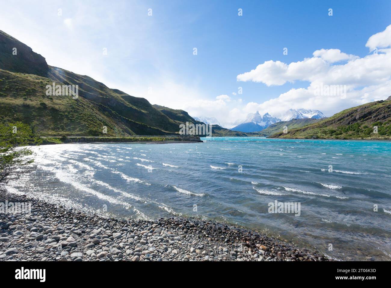 Torres del Paine National Park landscape, Chile. Rio Paine, chilean ...