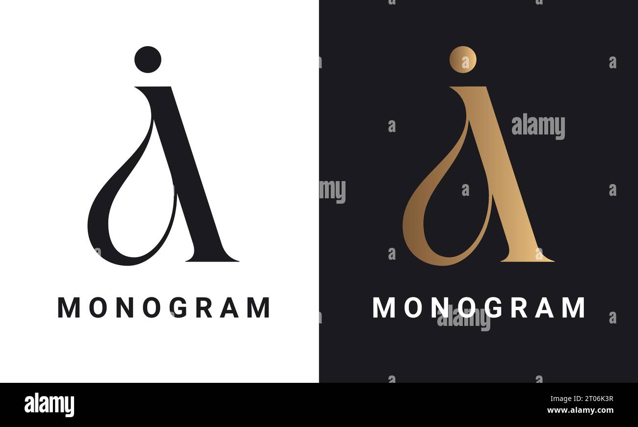 Luxury Initial AI or IA Monogram Text Letter Logo Design Stock Vector Image & Art - Alamy