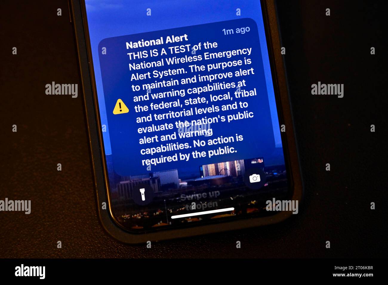 Las Vegas, Nevada, USA. 4th Oct, 2023. A mobile phone displays an ...