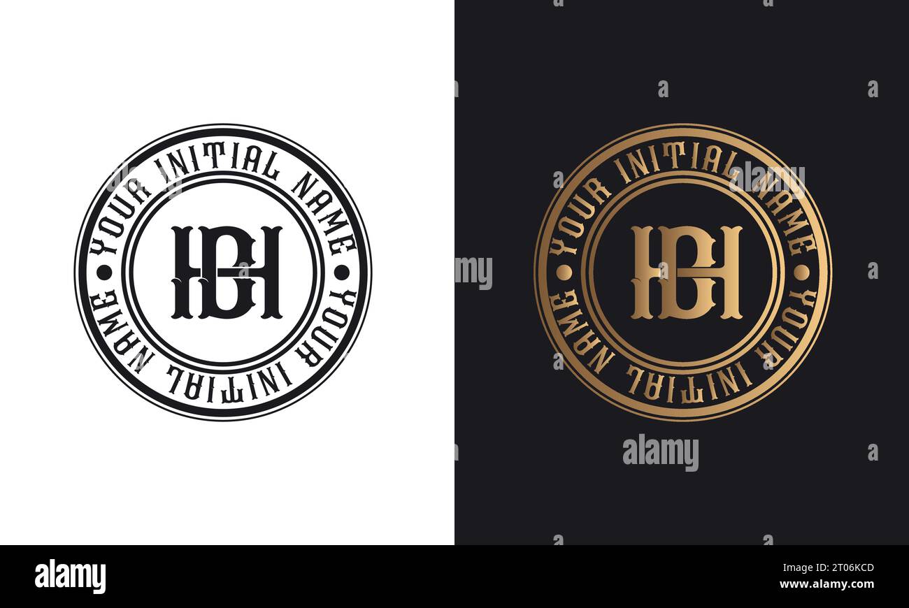 Luxury Initial Streetwear HB or HB Monogram Text Letter Logo Design Traditional BH Logo Stock ...