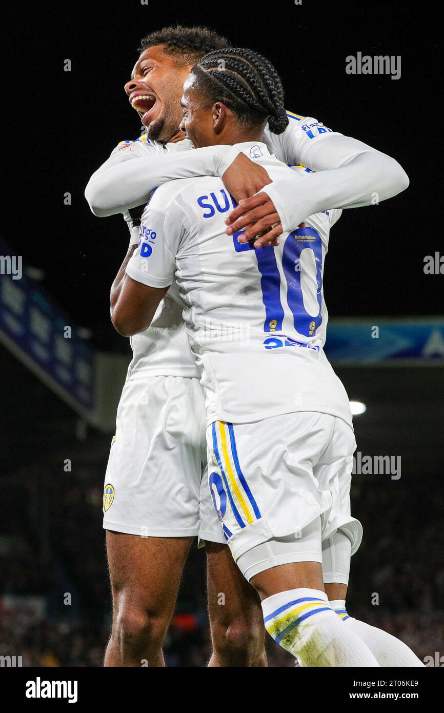 Crysencio Summerville #10 of Leeds United celebrates his goal with ...