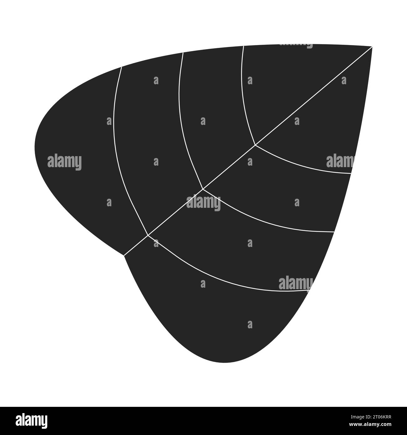 Heart shape leaf black and white 2D line cartoon object Stock Vector ...