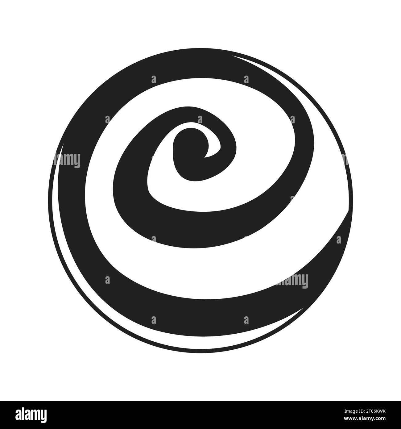 Whirl planet sphere black and white 2D cartoon object Stock Vector ...