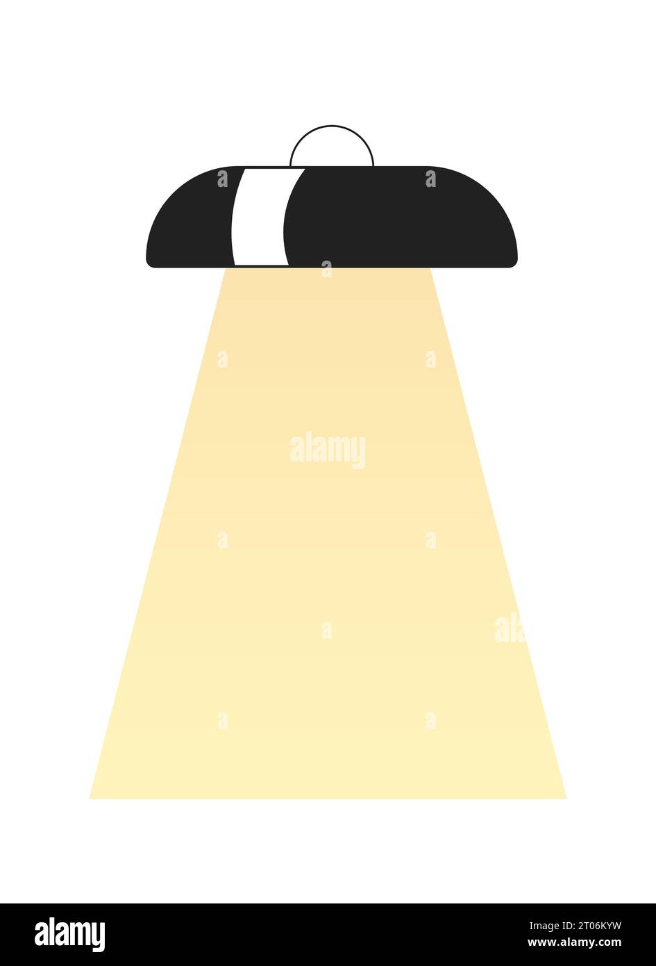 Light under streetlamp black and white 2D cartoon object Stock Vector ...