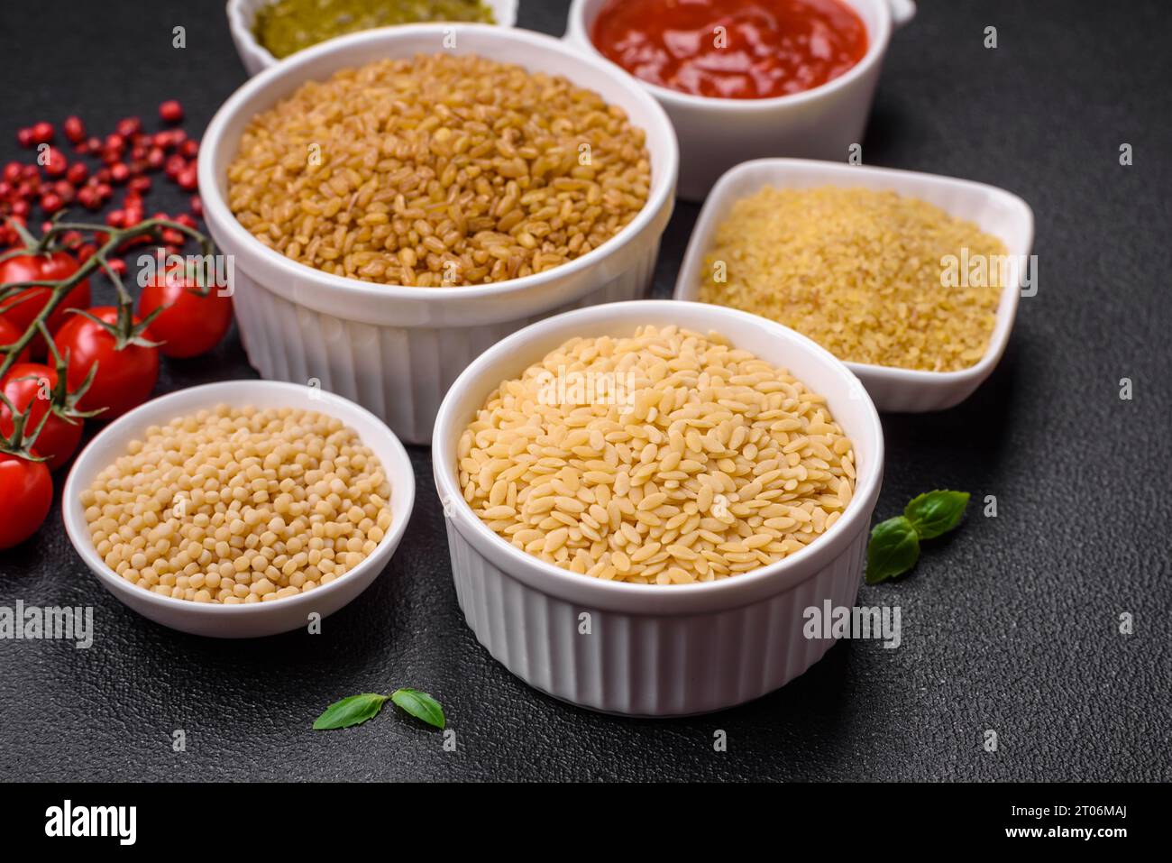 Raw bulgur wheat porridge as an ingredient for preparing a delicious ...