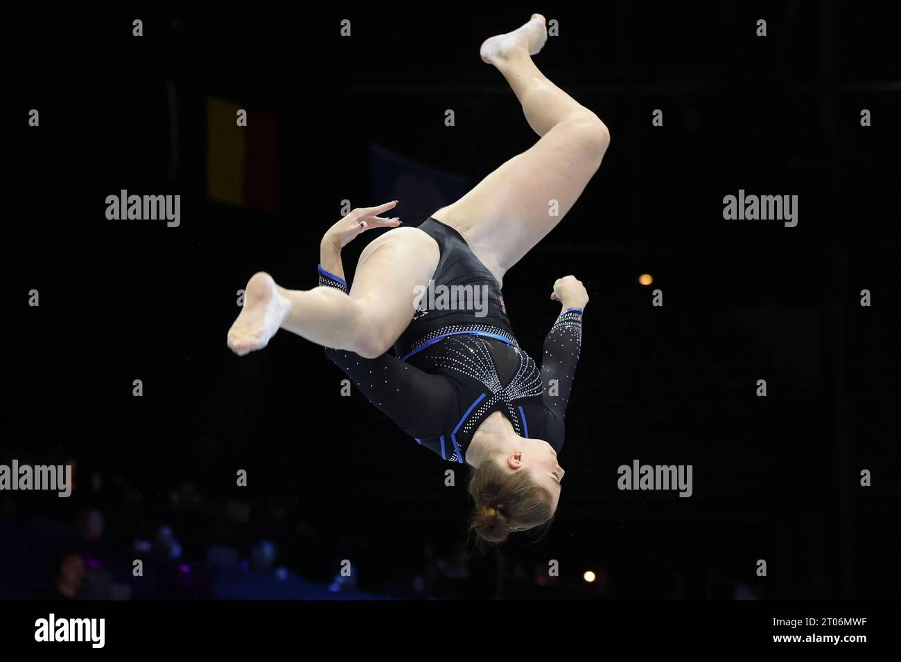 France's Morgane Osyssek-Reimer competes on the beam during the women's ...