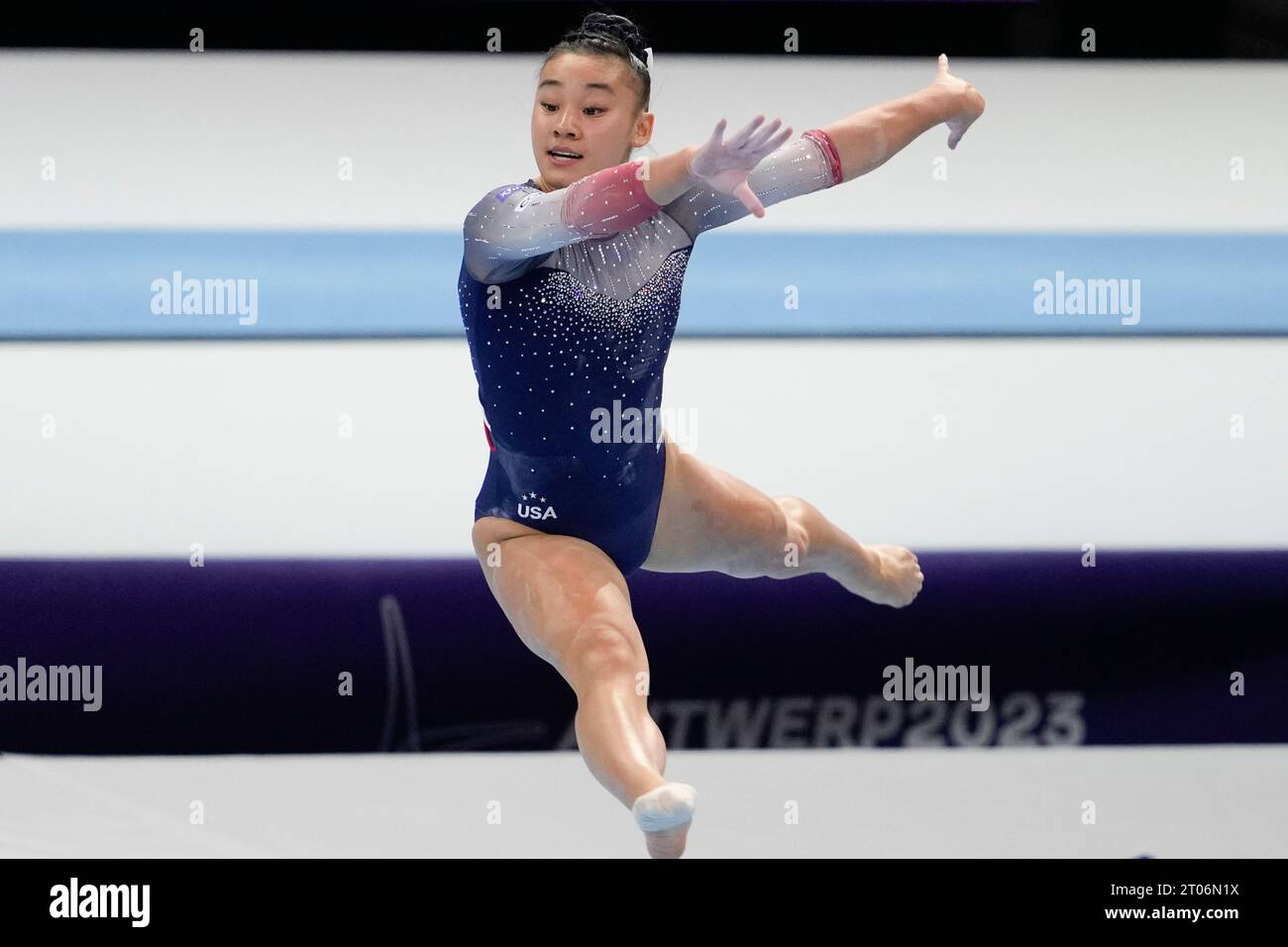 United States' Leanne Wong competes on the floor during the women's ...