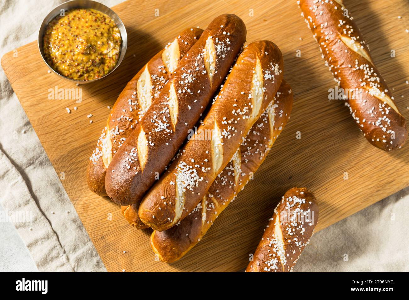 Homemade Soft Pretzel Bread Sticks with Salt Stock Photo - Alamy