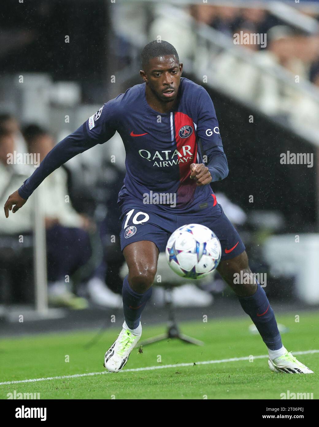 Ousmane Dembélé #10 of Paris Saint-Germain in action during the UEFA ...