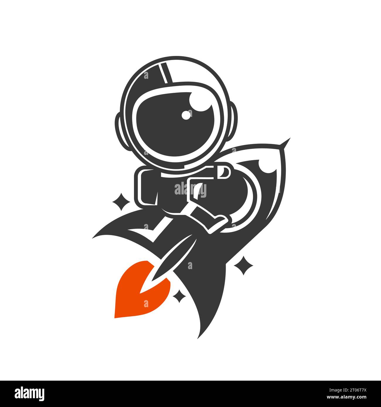 Cartoon rocket space ship take off, isolated vector illustration ...