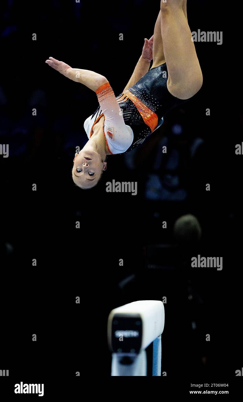 ANTWERP - Gymnast Sanne Wevers in action during the team final at the ...